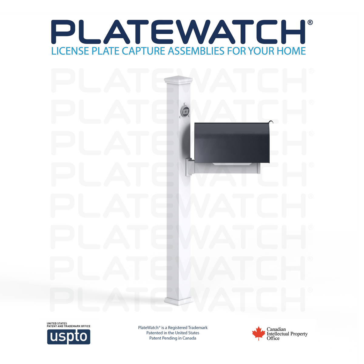 PlateWatch® Patented License Plate Capture Mailbox Post Assembly ...